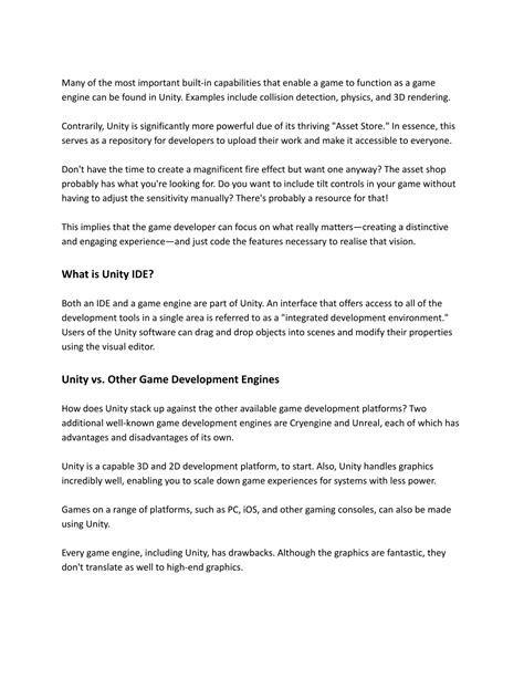 ppt what is unity a detailed guide on unity 3d game development