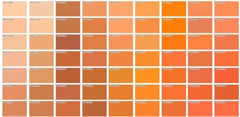 Orange Color Chart Shades Of Happiness
