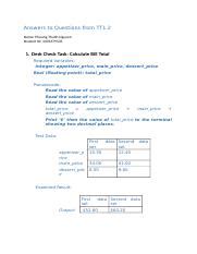 Tutorial Task Answer Sheet Doc Answers To Questions From TT Name Phuong Thanh Nguyen