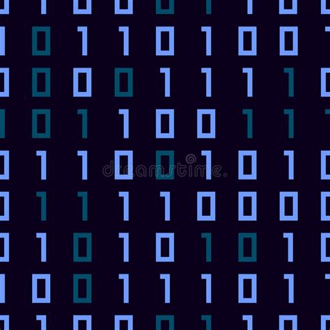 Binary Code Pattern Technology Illustration Background Seamless Pattern Vector Illustration