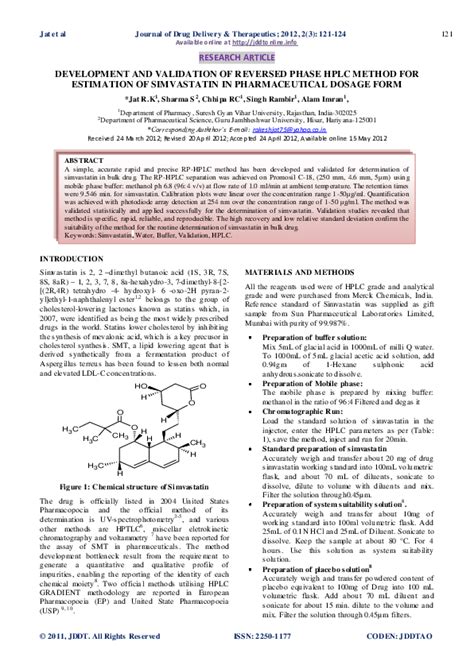 Pdf Development And Validation Of A Reversed‐phase Hplc Method For The Determination Of γ