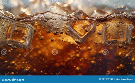 Ice Cubes Clink In A Fizzy Drink Creating Ripples Of Delight In A Glass Stock Image Image Of