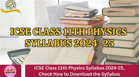 Icse Class 11th Physics Syllabus 2024 25 Ar Carrier Point
