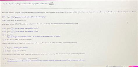 Solved Follow The Steps For Graphing A Rational Function To