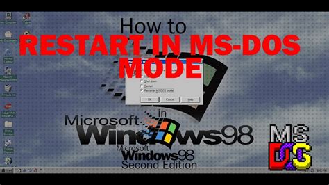 How To Restart In Ms Dos Mode In Windows 98 Second Edition Youtube
