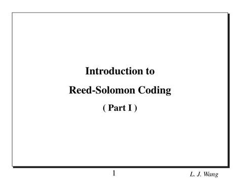 ppt introduction to reed solomon coding part i powerpoint