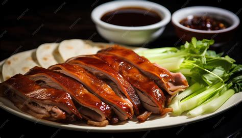 Premium Photo Delicious Peking Duck Classic Roasted Duck Dish From