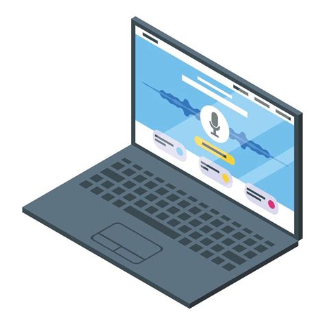 Laptop Speech Recognition Icon Isometric Style 15646794 Vector Art At