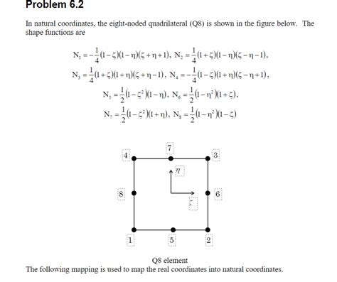 problem 6 2in natural coordinates the eight noded