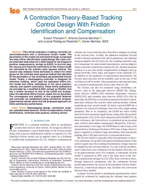 Pdf A Contraction Theory Based Tracking Control Design With Friction