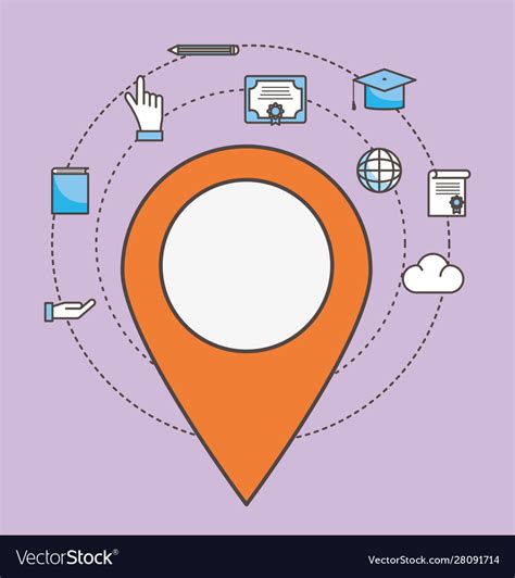 Gps Mark And Social Media Icon Set Design Vector Image