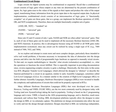 Combinational Circuit Design Logic Circuits For Chegg