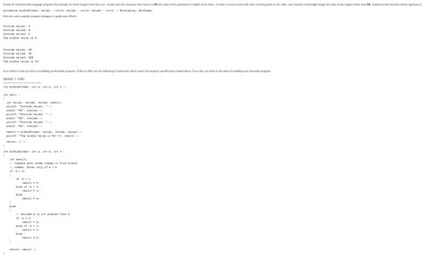 Solved Procedure Middlefinder Value1 Int16 Value2