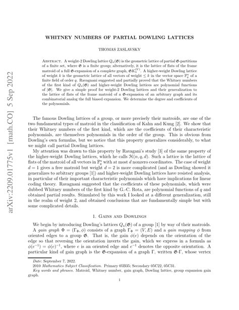Pdf Whitney Numbers Of Partial Dowling Lattices