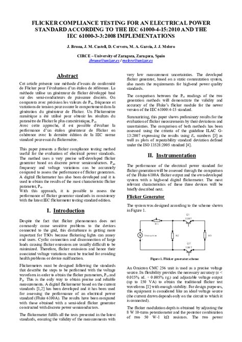 pdf flicker compliance testing for an electrical power standard