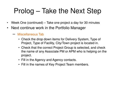 Ppt Prolog Take The Next Step Powerpoint Presentation Free