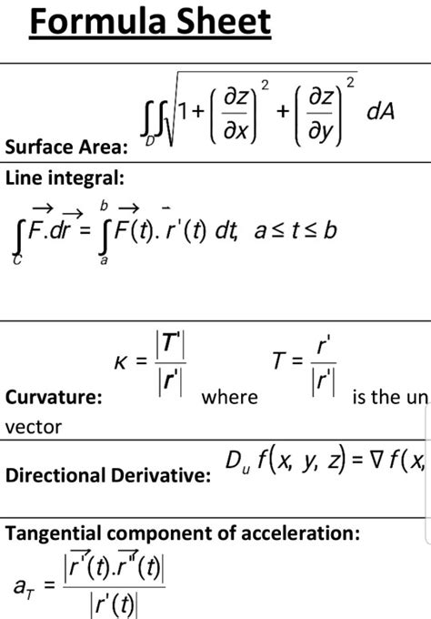 Vector Formula Sheet At Collection Of Vector Formula