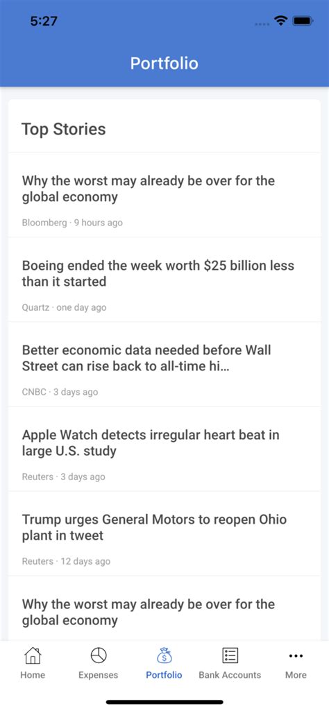 Flutter Finance App Template Instaflutter