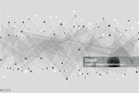 추상적인 기하학적 배경입니다 회색 배경에 하는 연결 된 삼각형 총 웹입니다 큰 데이터입니다 현대 다각형 디자인입니다 벡터 일러스트입니다 Eps 10 가능성에 대한 스톡 벡터