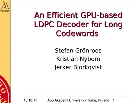 Ppt An Efficient Gpu Based An Efficient Gpu Based Ldpc Decoder For
