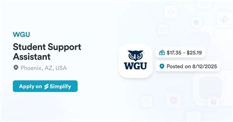 Student Support Assistant Wgu Simplify Jobs