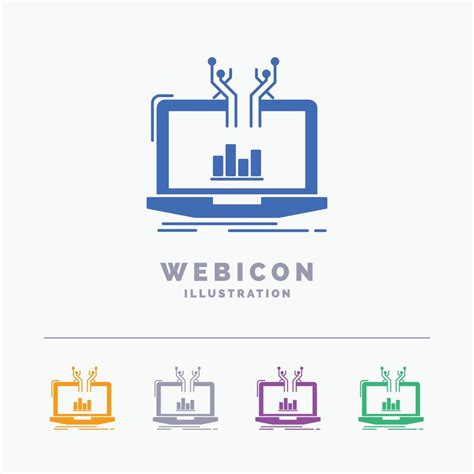 Analysis Analytical Management Online Platform 5 Color Glyph Web Icon Template Isolated On