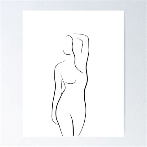 Nude Woman Line Drawing Mya My Dear Poster Wall Art Modern Wall