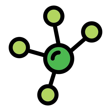 Green Molecule Connecting Four Atoms Representing Chemical Bonds