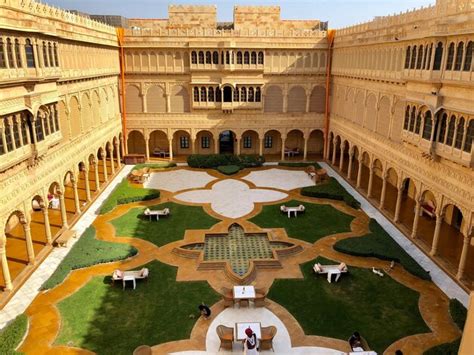 Premium Photo High Angle View Of Lawn At Suryagarh Jaisalmer