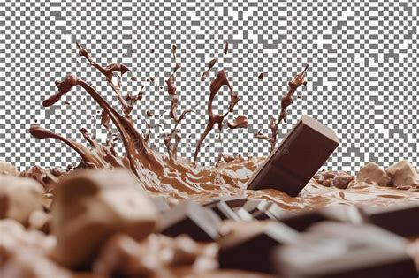 Delicious Chocolate Bar Plunging Into Melted Chocolate Stock Illustration Illustration Of Rich