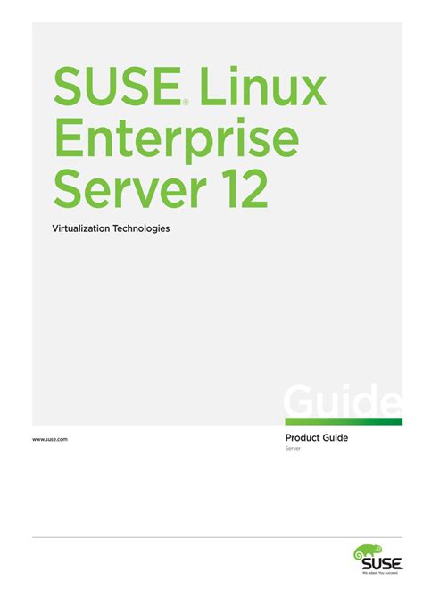 Suse Linux Enterprise Server 12 虚拟化技术 Vm技术库