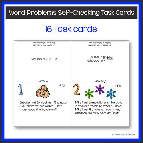 Math Review Task Cards One Step Word Problems Addition Subtraction Made By Teachers
