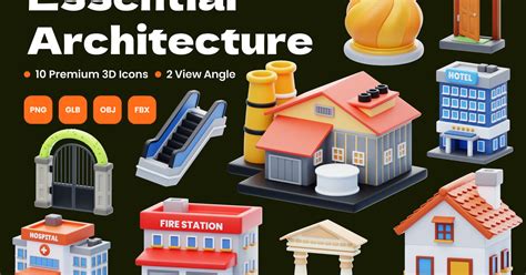 Architecture 3d Icon Objects Ft 3dicon And Dome Envato