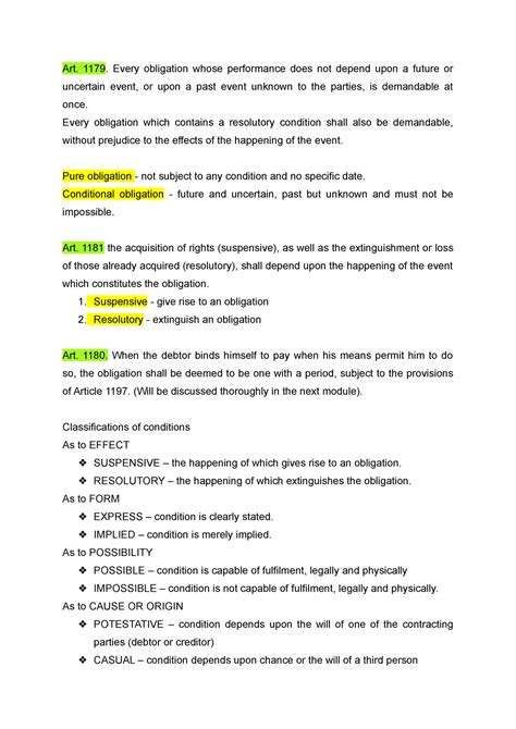 Example Of Obligation With A Resolutory Period Pure And Conditional