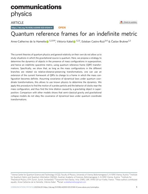 pdf quantum reference frames for an indefinite metric