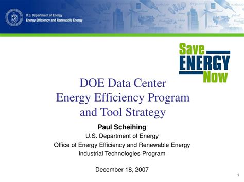 PPT DOE Data Center Energy Efficiency Program And Tool Strategy PowerPoint Presentation ID