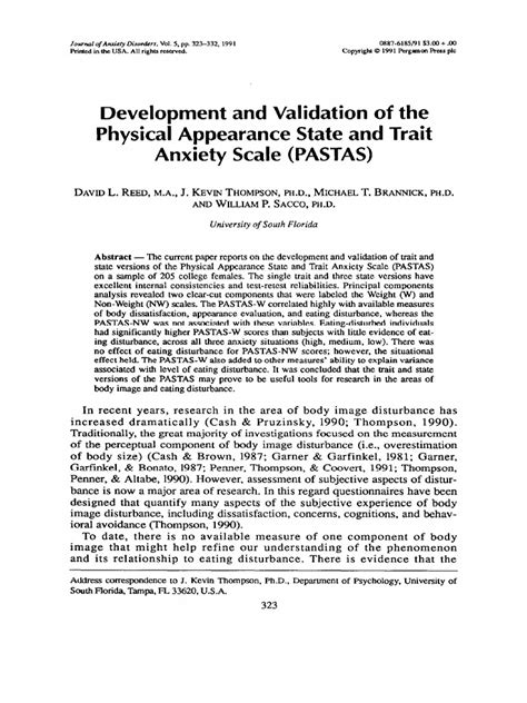 reed et al 1991 development and validation of the physical