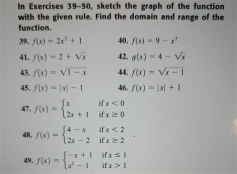Solved In Exercises 39 50 Sketch The Graph Of The Function