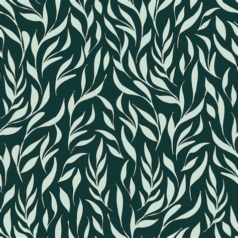 Premium Vector Subtle Gray Foliage Decorative Vector Seamless Pattern Repeating Background