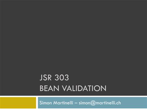 JsR Bean Validation