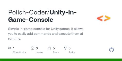 Github Polish Coderunity In Game Console Simple In Game Console For Unity Games It Allows
