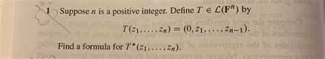 solved suppose n is a positive integer define te l f by