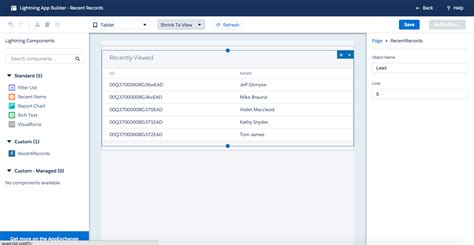Recent Items Custom Lightning Component