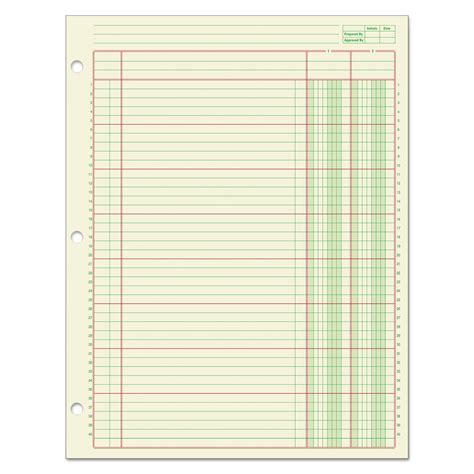 Columnar Analysis Pad Single Page 2 Column Accounting Format 85 X 11