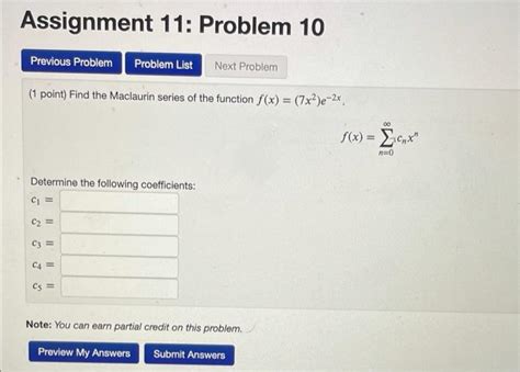 solved assignment 11 problem 10 previous problem problem