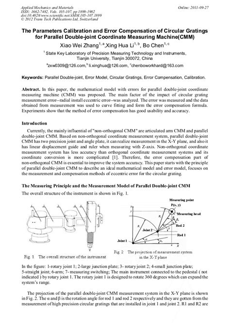 The Parameters Calibration And Error Compensation Of Circular Gratings For Parallel Double Joint