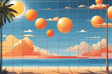 Premium Vector A 4x6 Grid 80s Theme Illustration
