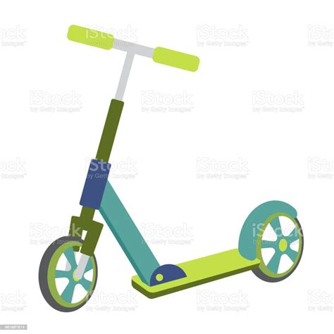 스쿠터 교통 만화 캐릭터 관점 보기 벡터 일러스트 레이 션 3차원 형태에 대한 스톡 벡터 아트 및 기타 이미지 3차원 형태 교통수단 귀여운 Istock