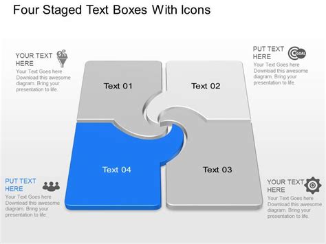 Jc Four Staged Text Boxes With Icons Powerpoint Template PowerPoint Slide Clipart Example Of