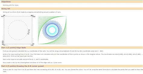 Solved Objectives Working With For Loops String Art String Chegg